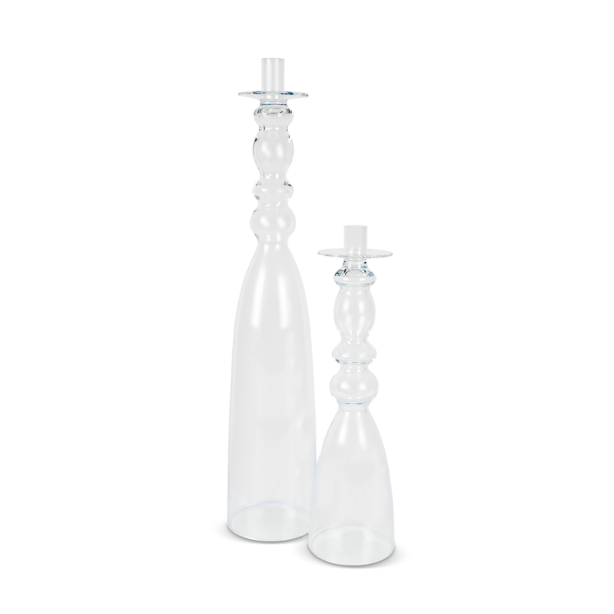 Glass Candlesticks (Set of Two)